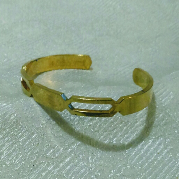 Anson | Jewelry | Anson Gold Tone Identification Id Cuff Bracelet ...